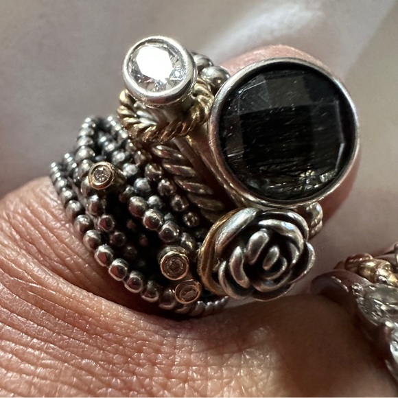 Pandora | Jewelry | Rare Pandora Dark Enchantment Black Rutilite Ring ...